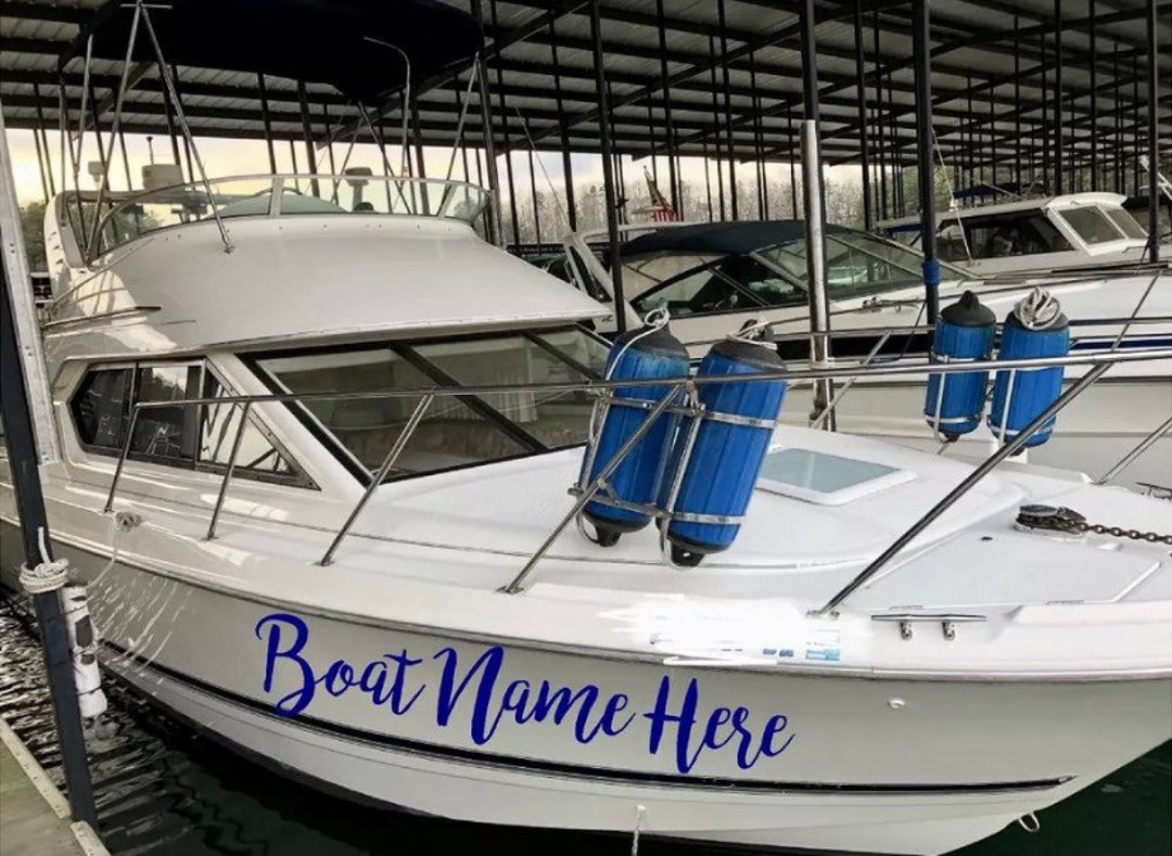 Custom Boat Decal. Boat Name Sticker. Vinyl Boat Name Decal. Custom ...