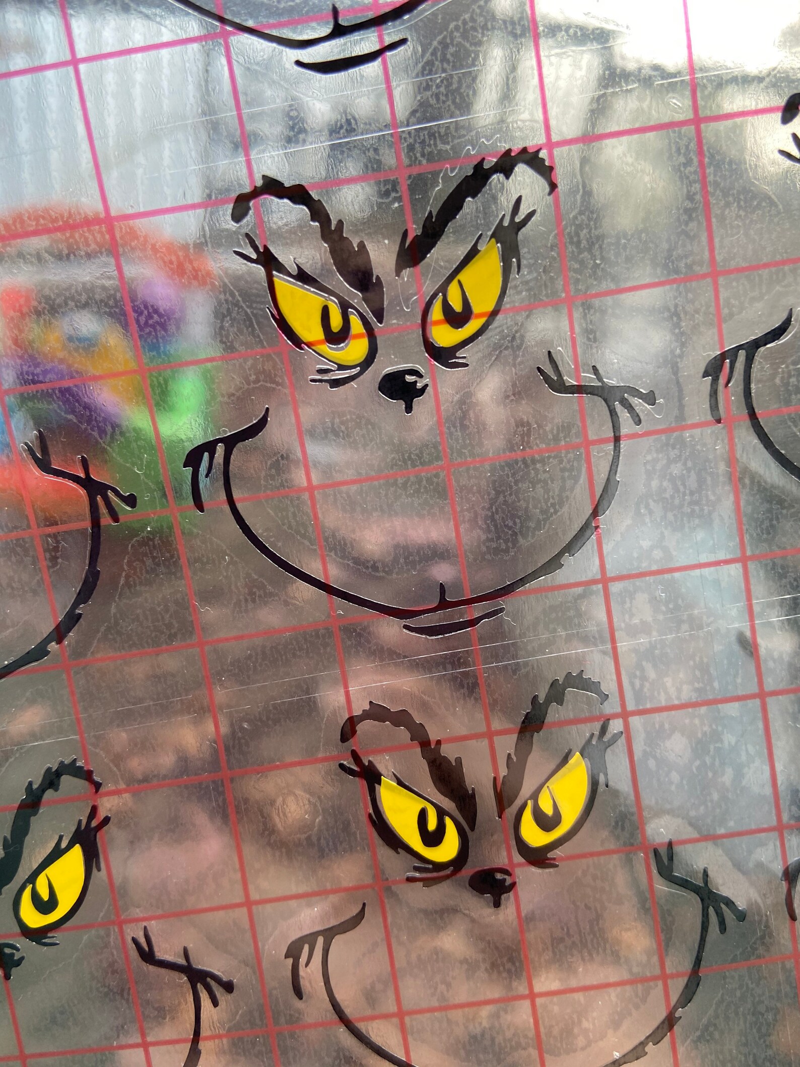 Premium LARGER 2.5x2.7 Vinyl Grinch Face With Yellow Eyes - Etsy