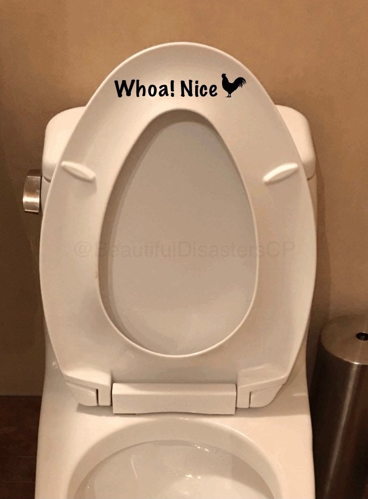 Whoa Nice cock Chicken Sticker. Funny Toilet Decal Sticker. - Etsy
