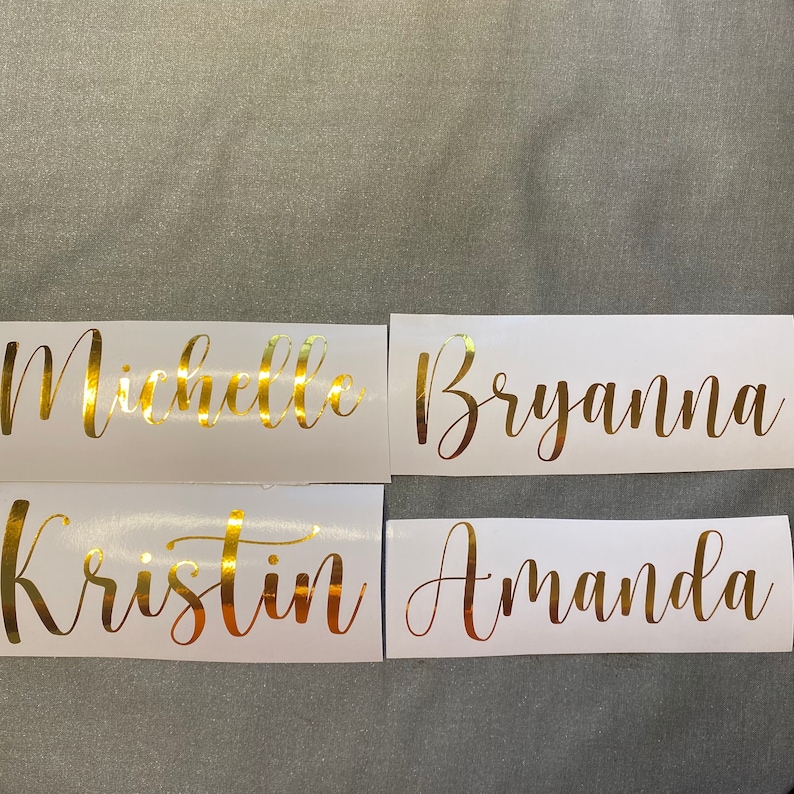 Custom Rose Gold Foil Name Decals. Wedding Name Decals. - Etsy