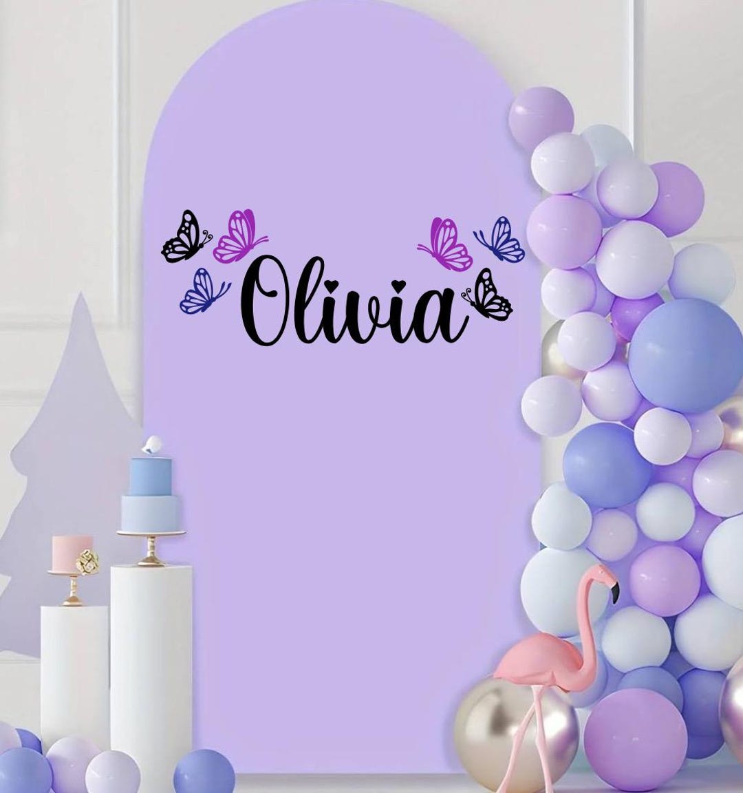 Happy Birthday Foil Name Decal. DIY Happy Birthday Party Backdrop Decal ...