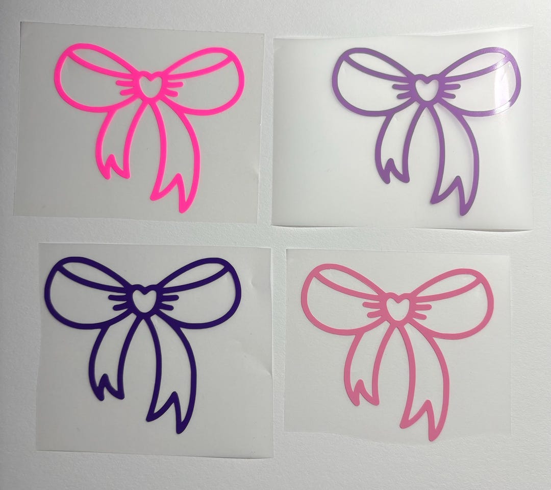 Pack of 2 Inch Bow Vinyl Decal. Ballerina Bow Decal. Coquette Aesthetic ...