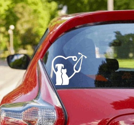 Paper Bumper Stickers Animal hospital Vet school graduate window ...