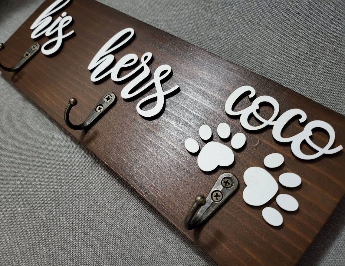 LASER CUT Key Hanger Dog Leash Holder Entryway Organizer - Etsy