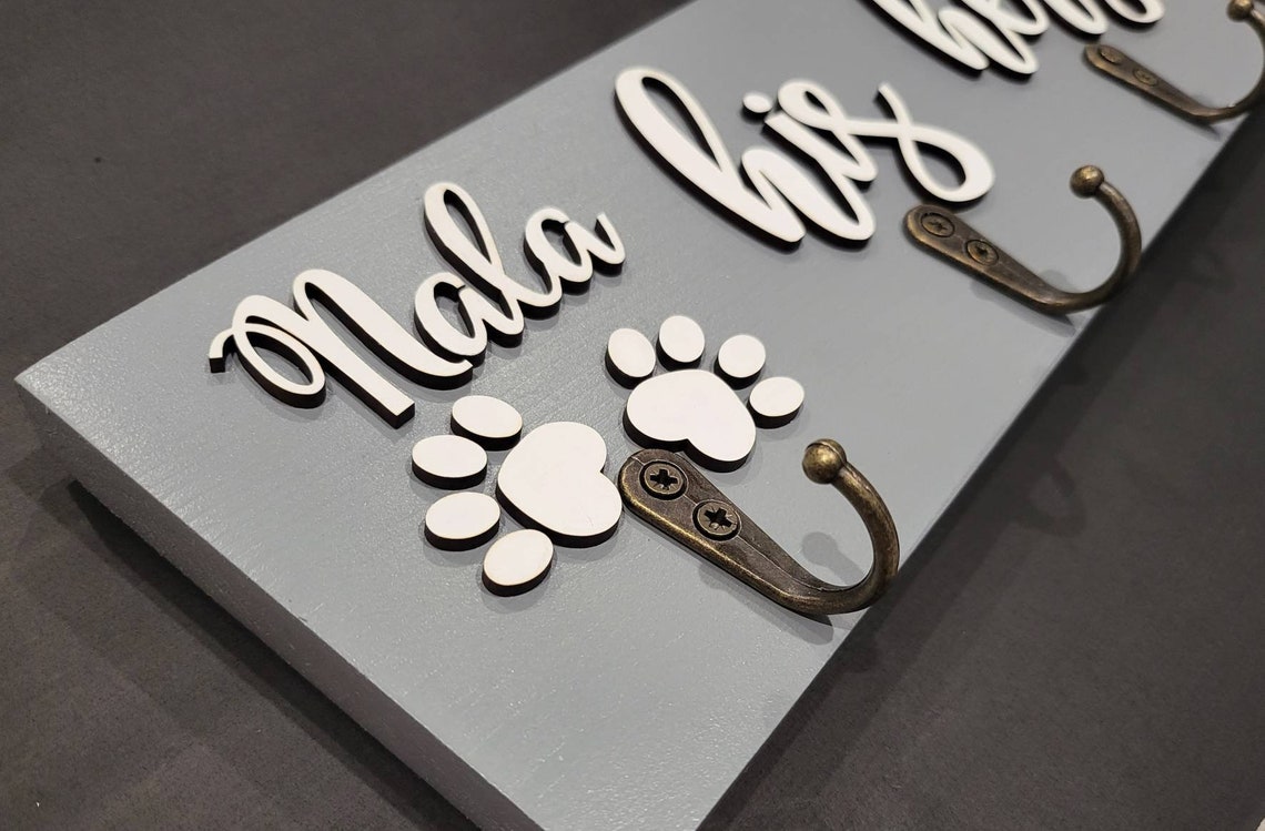 LASER CUT Key Hanger Dog Leash Holder Entryway Organizer - Etsy