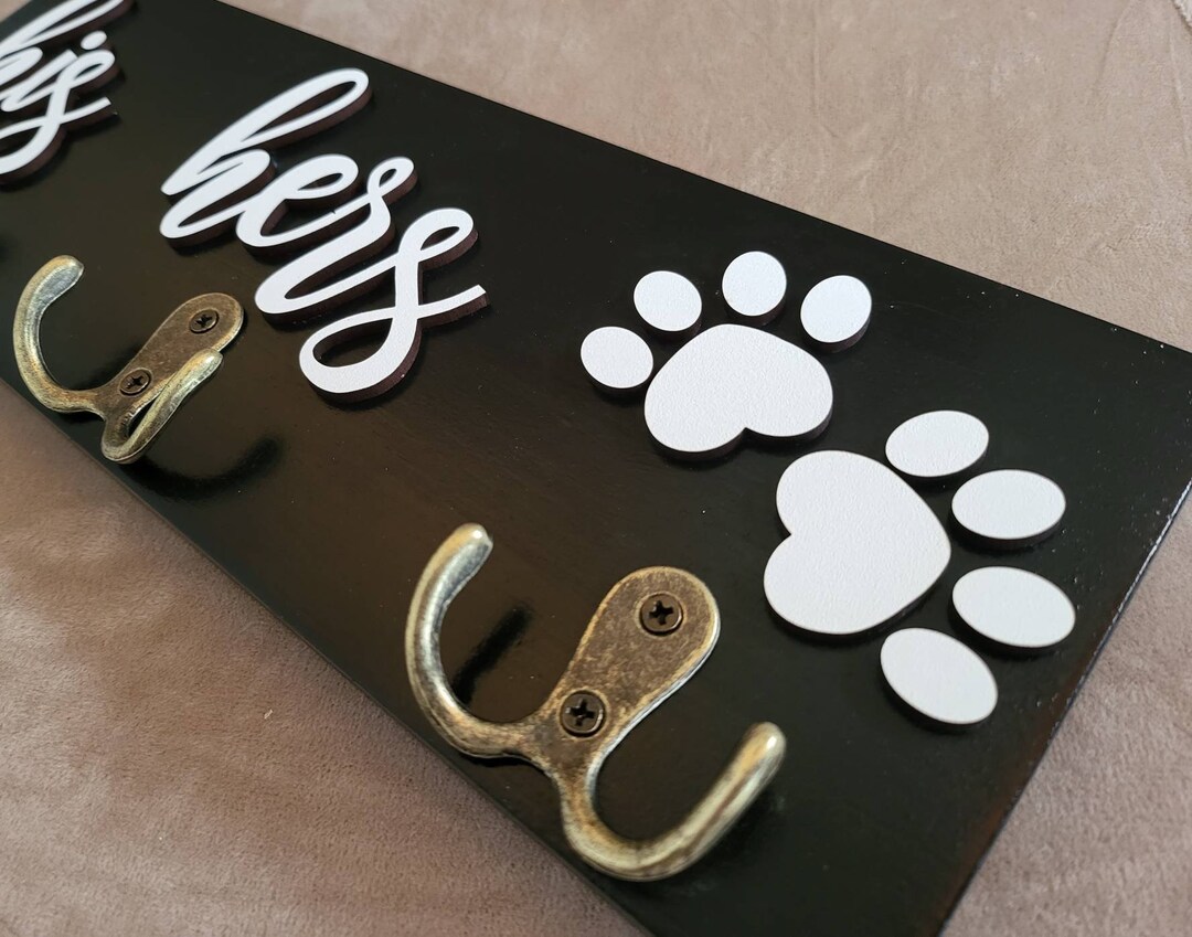 LASER CUT Double Hooks, Key Hanger, Dog Leash Holder, Entryway ...
