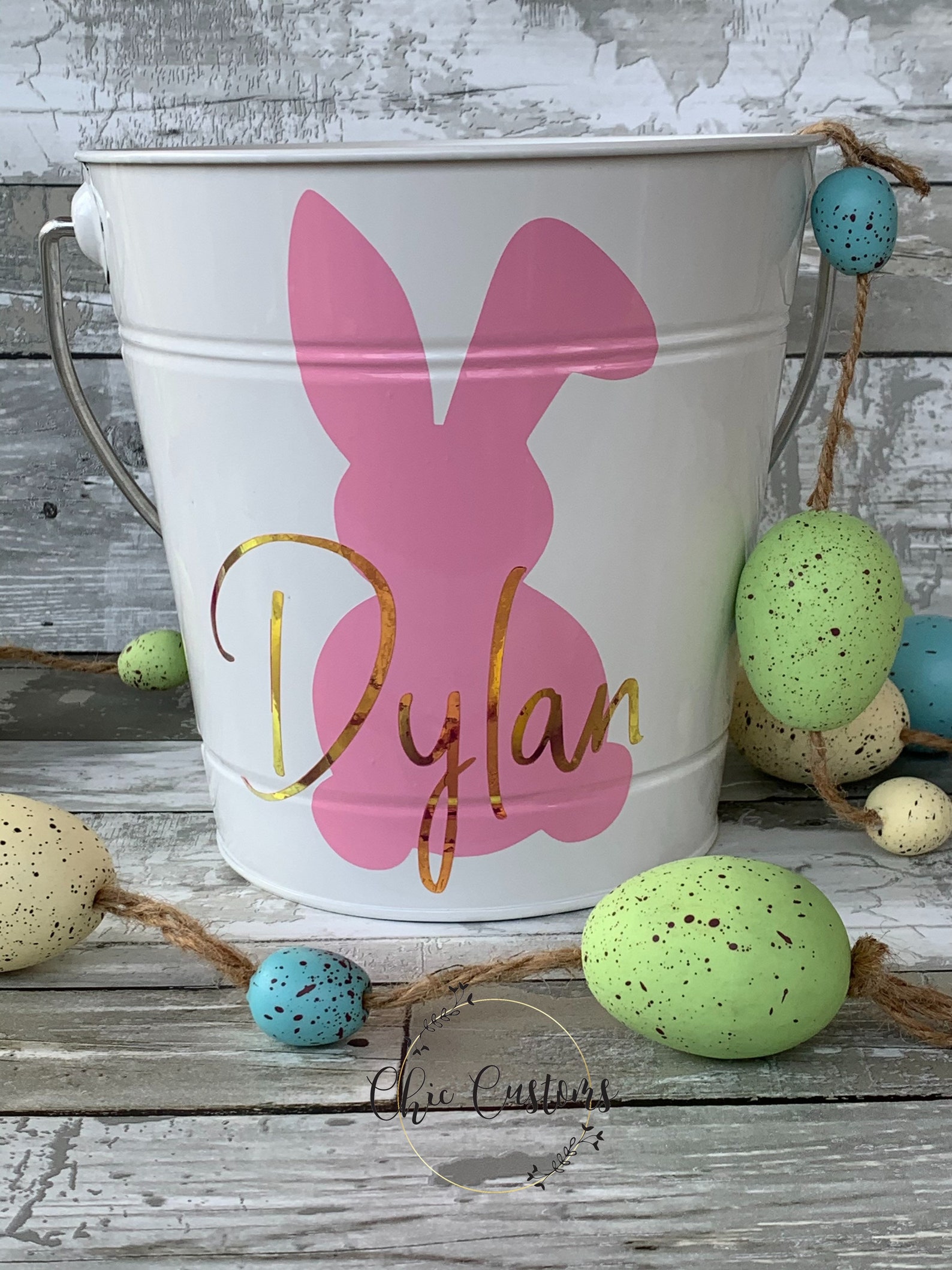 Easter Pail - Easter Bucket - Personalized Easter Bucket - Metal Easter ...