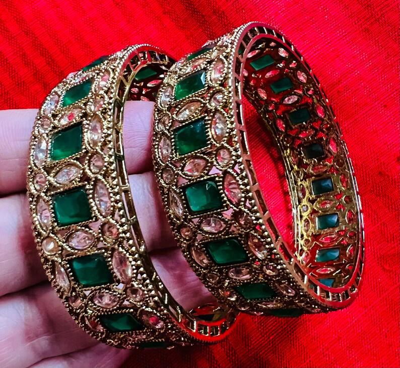 Jadau Kada/ Pachali Bangles/ Ruby Bangles/ Polki Bangles/ - Etsy