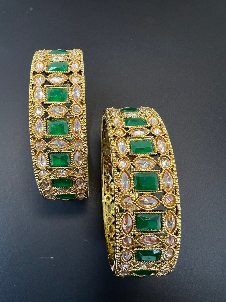 Jadau Kada/ Pachali Bangles/ Ruby Bangles/ Polki Bangles/ - Etsy