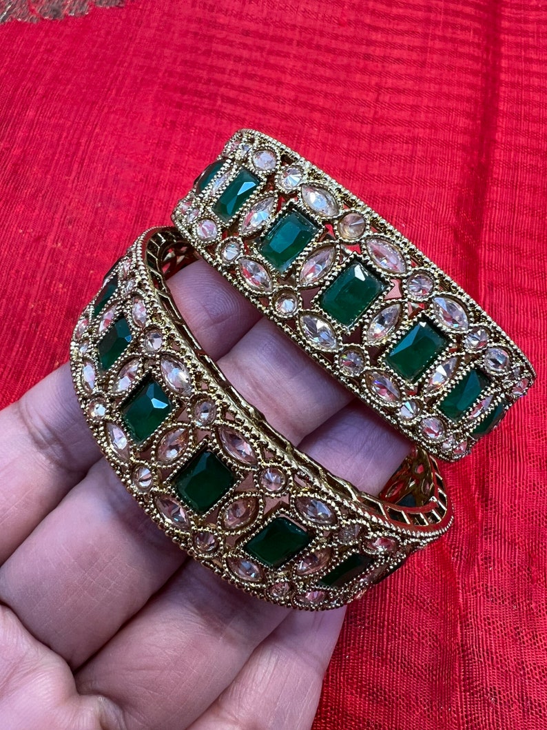 Jadau Kada/ Pachali Bangles/ Ruby Bangles/ Polki Bangles/ - Etsy
