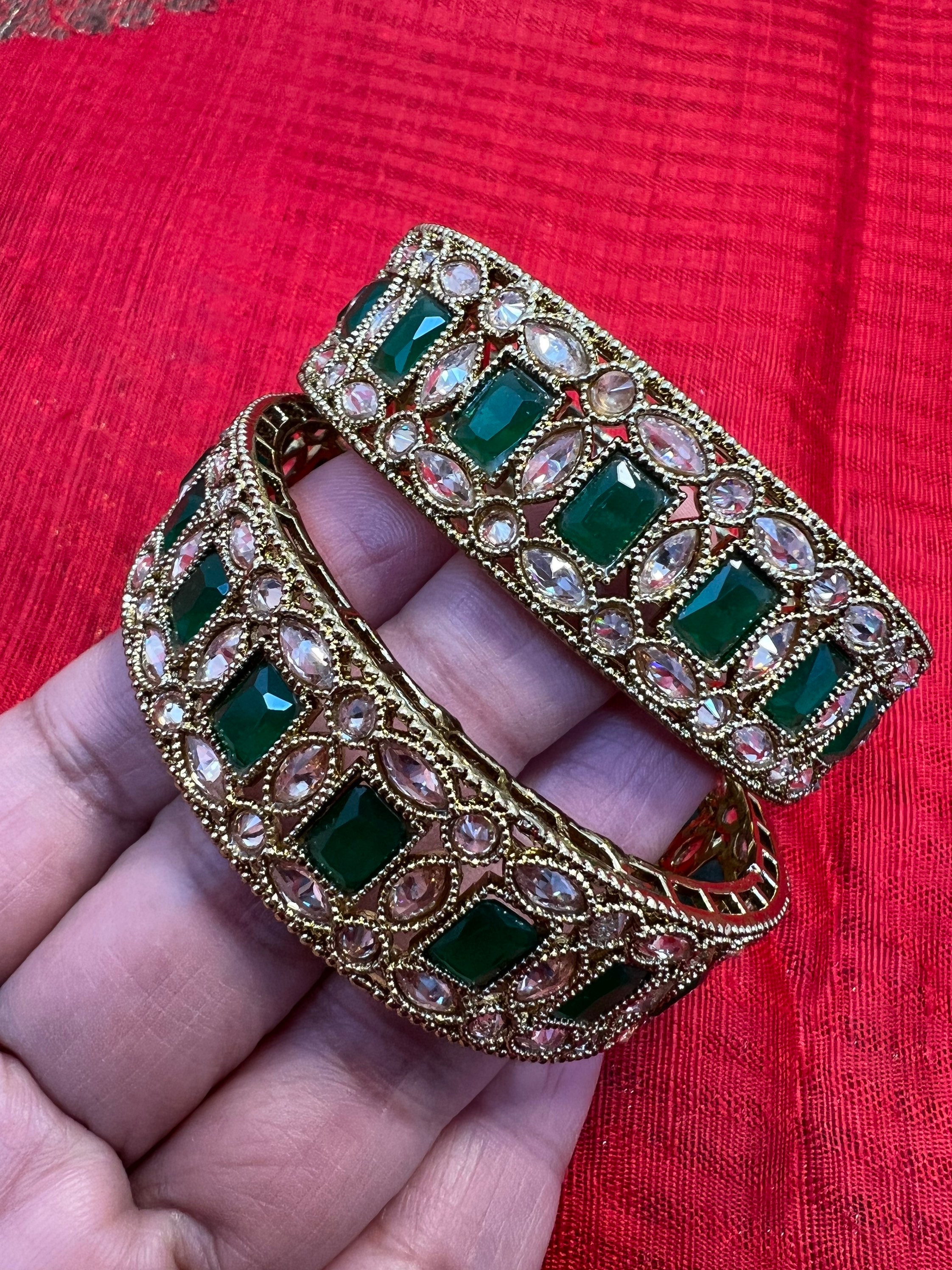 Jadau Kada/ Pachali Bangles/ Ruby Bangles/ Polki Bangles/ - Etsy