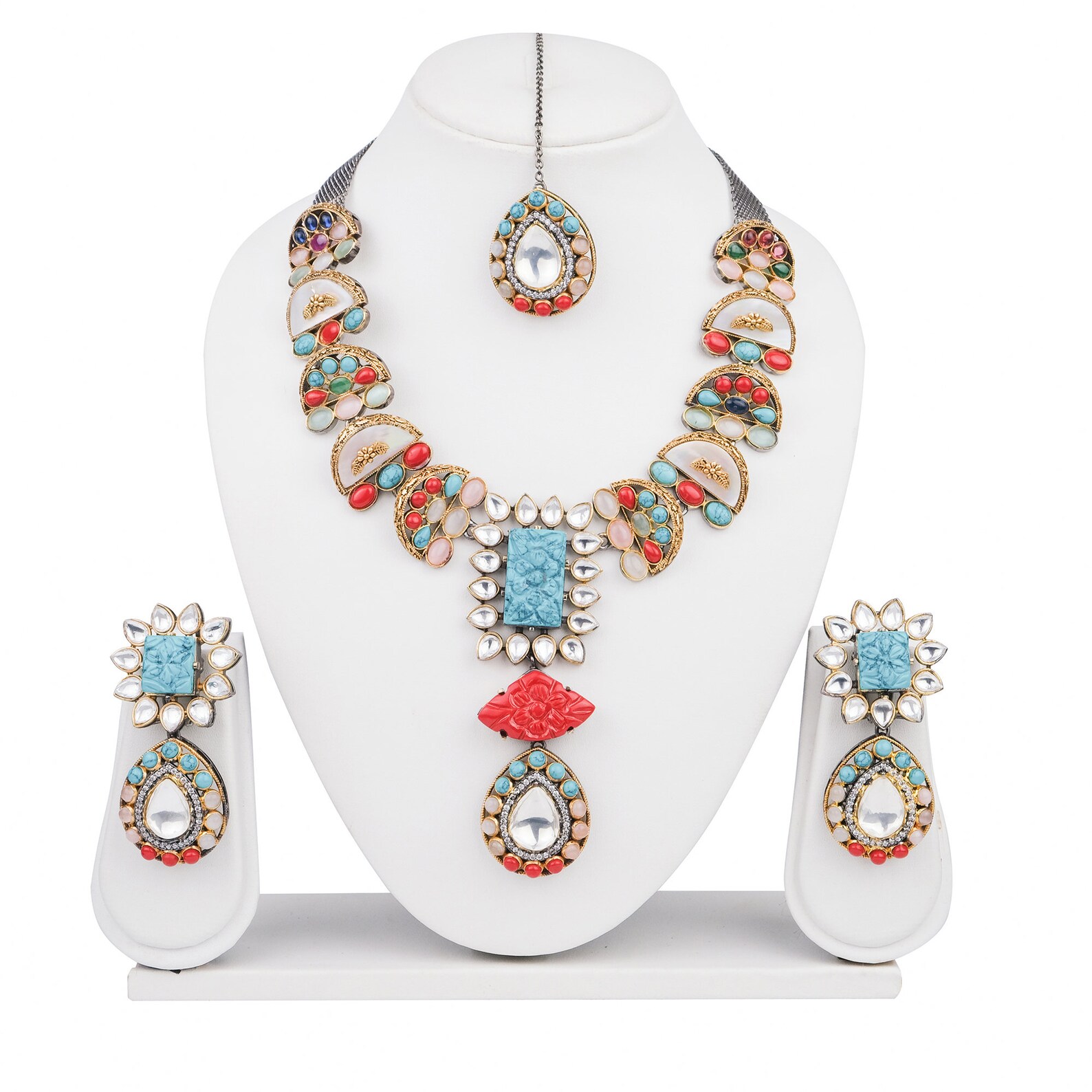 Navratan Necklace / Multistoned Necklace/ Indian Bridal Necklace ...