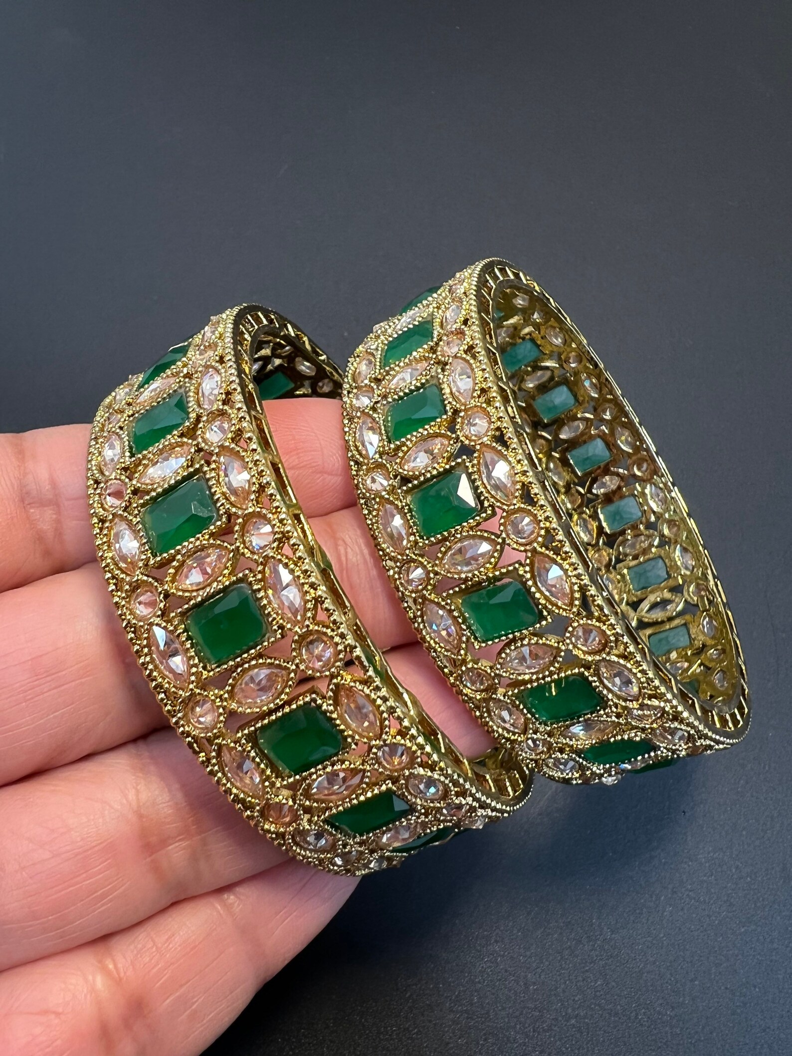 Jadau Kada/ Pachali Bangles/ Ruby Bangles/ Polki Bangles/ - Etsy