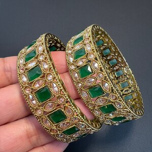 Jadau Kada/ Pachali Bangles/ Ruby Bangles/ Polki Bangles/ Meenakari ...