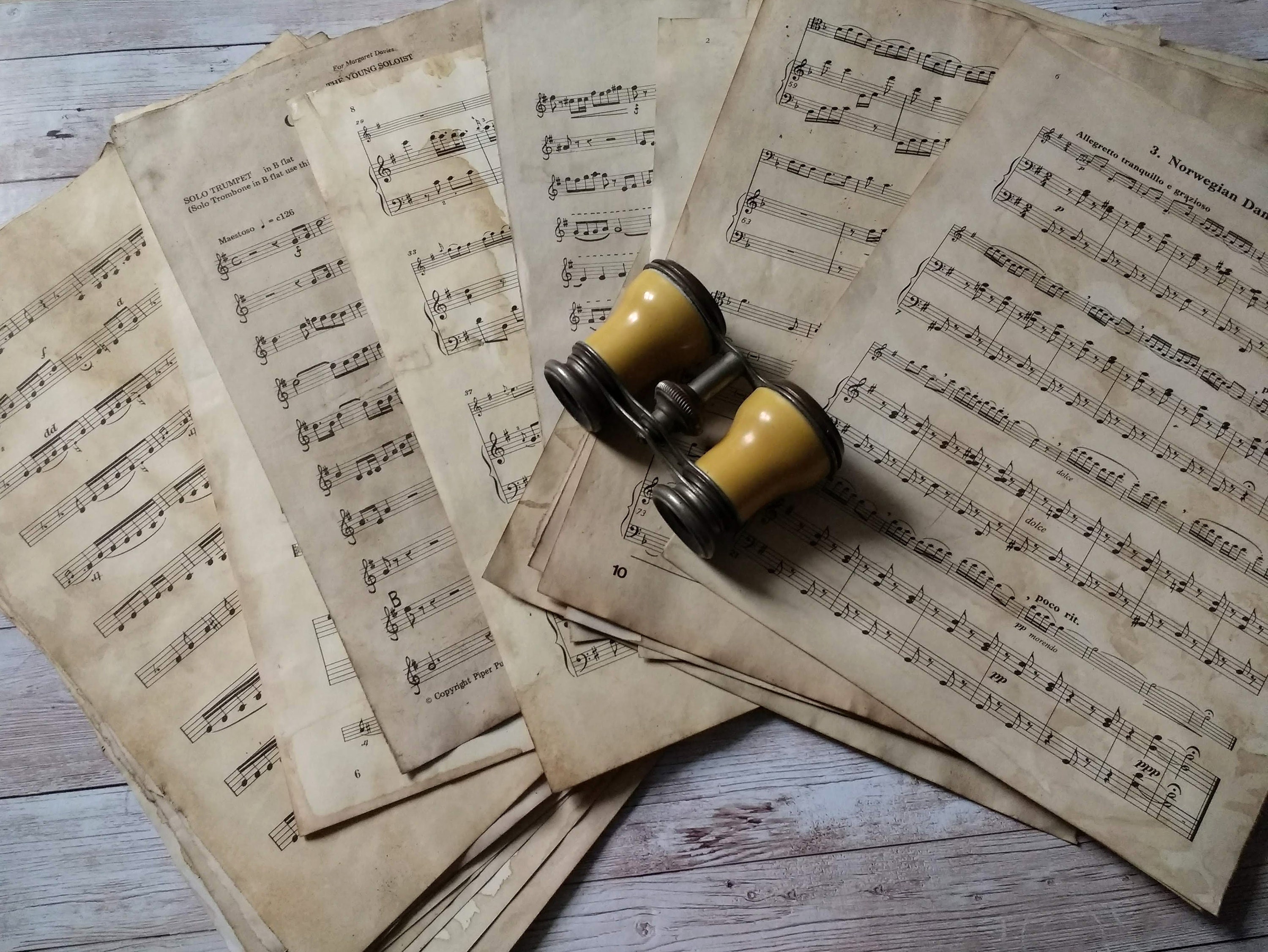 Coffee dyed Sheet Music. vintage looking Sheet Music | Etsy