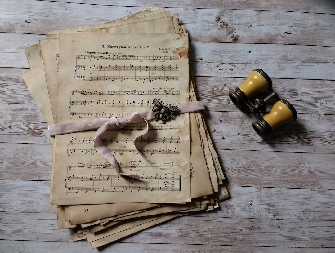 Coffee Dyed Sheet Music. Vintage Looking Sheet Music - Etsy