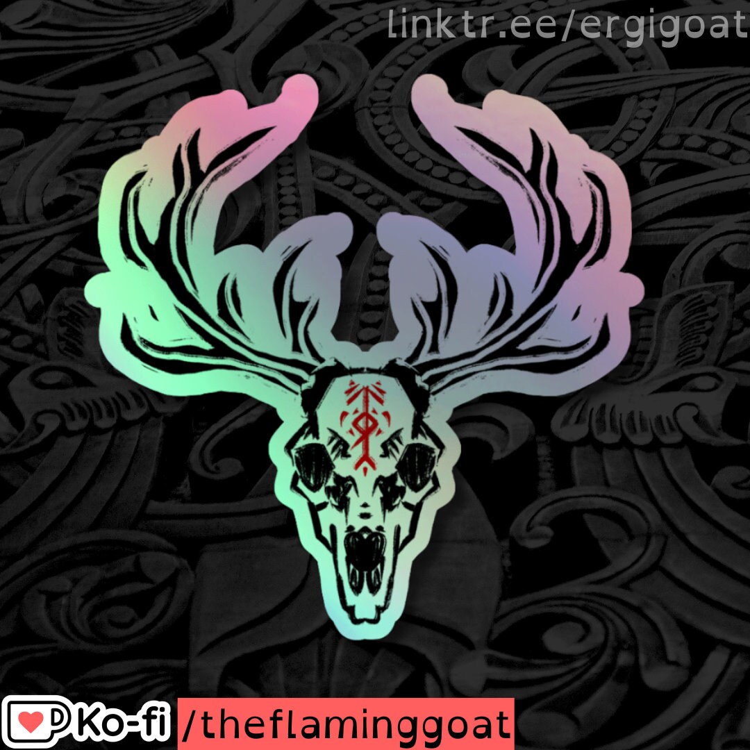 Stag Travel Protection Bindrune Sticker (HOLOGRAPHIC)* - Etsy