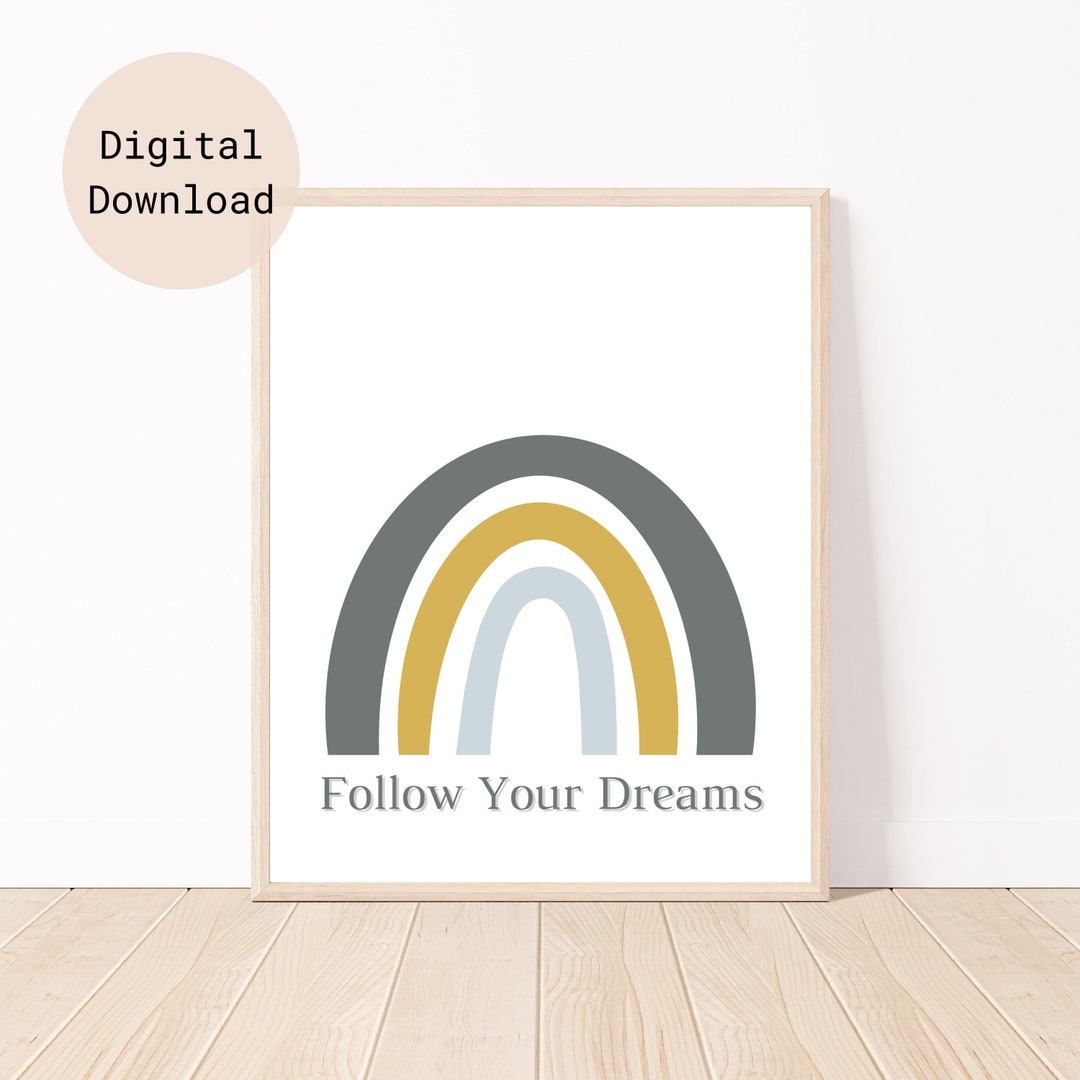 Rainbow Print, Printable Wall Art, Digital Download Print, Nursery Wall ...