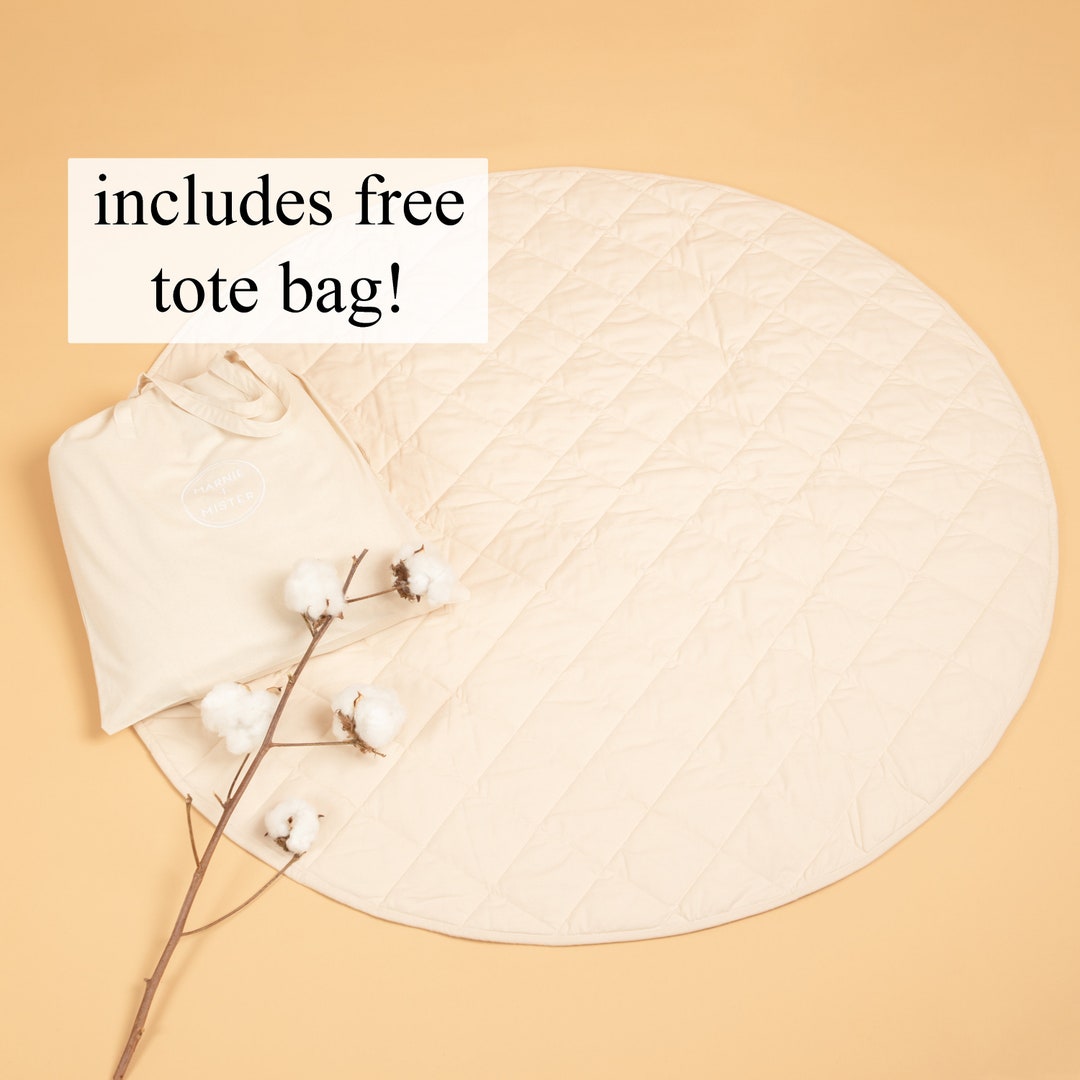 Organic Play Mat - Tummy Time Mat - Baby Playmat - Round Baby Play Mat ...