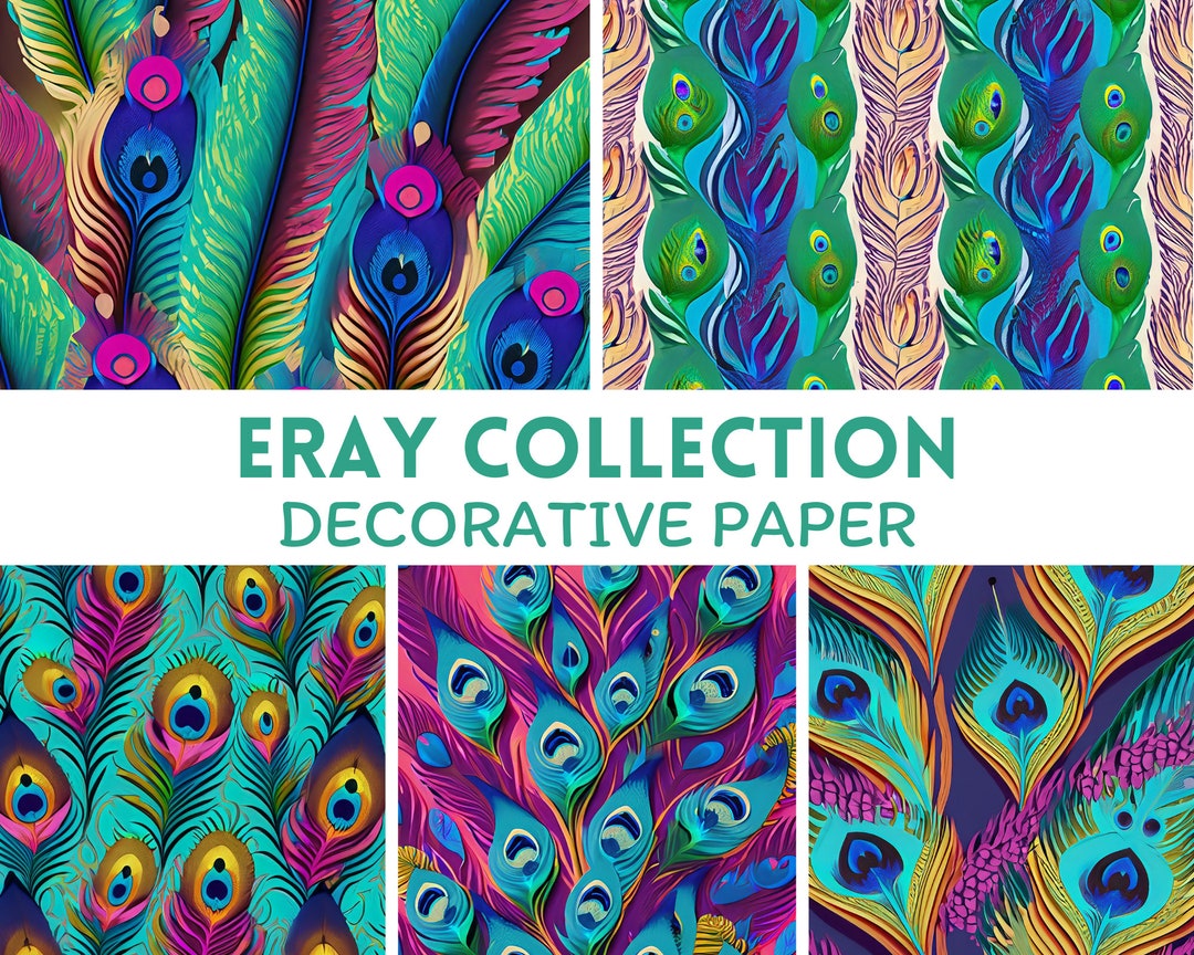 Peacock Batch2 | Printable Digital Painting | Decorative Paper for ...