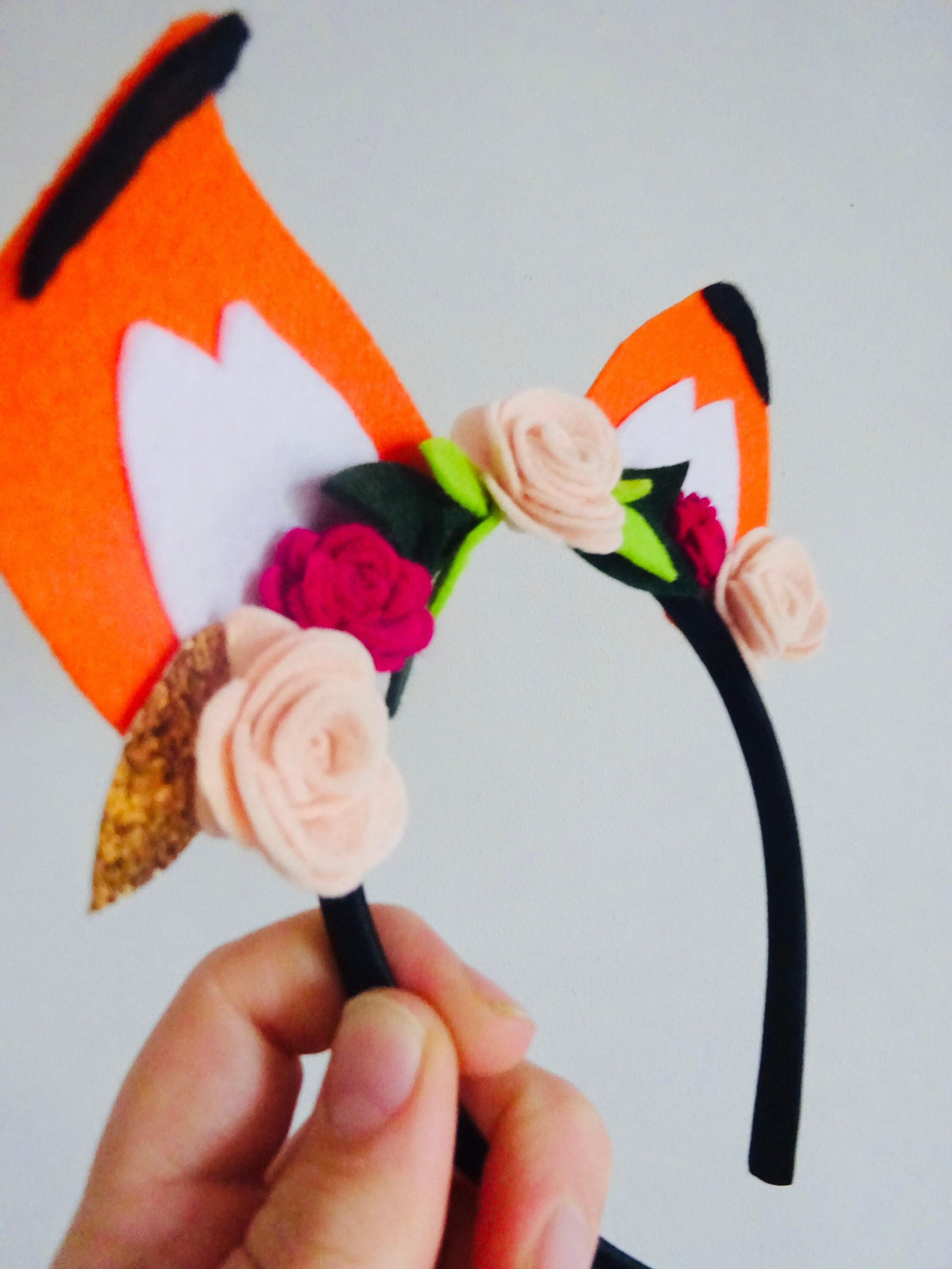 Fox Ears Headband - Fox Crown W Flowers and Ears - Animal Costume ...