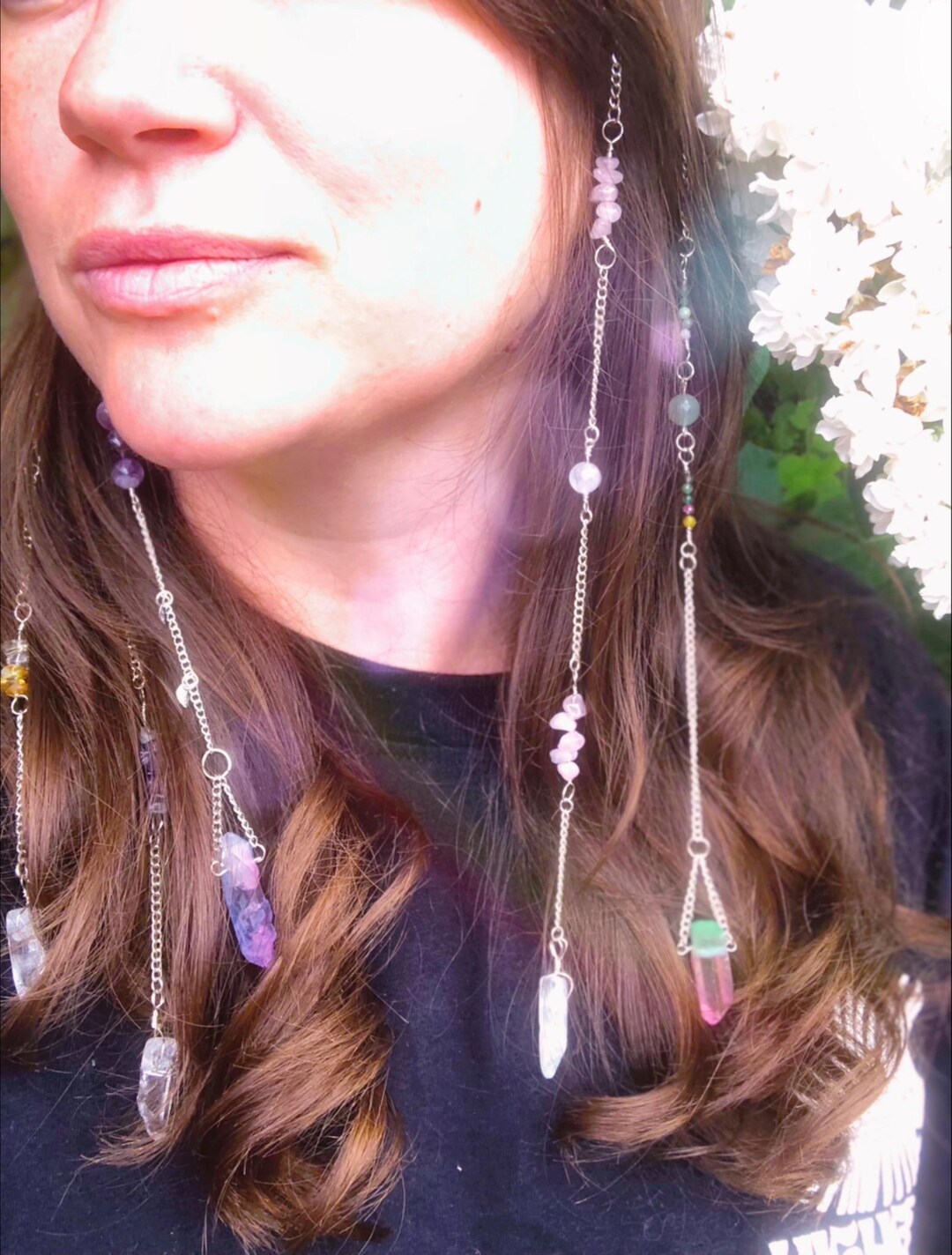 Head Chain Hair Braids Crystal Hair Charms - Festival Hair Braids ...