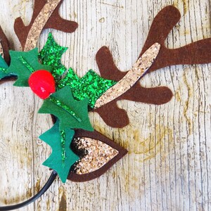 Adult Antler Headband Holly Reindeer Crown Deer Ears Novelty Christmas ...