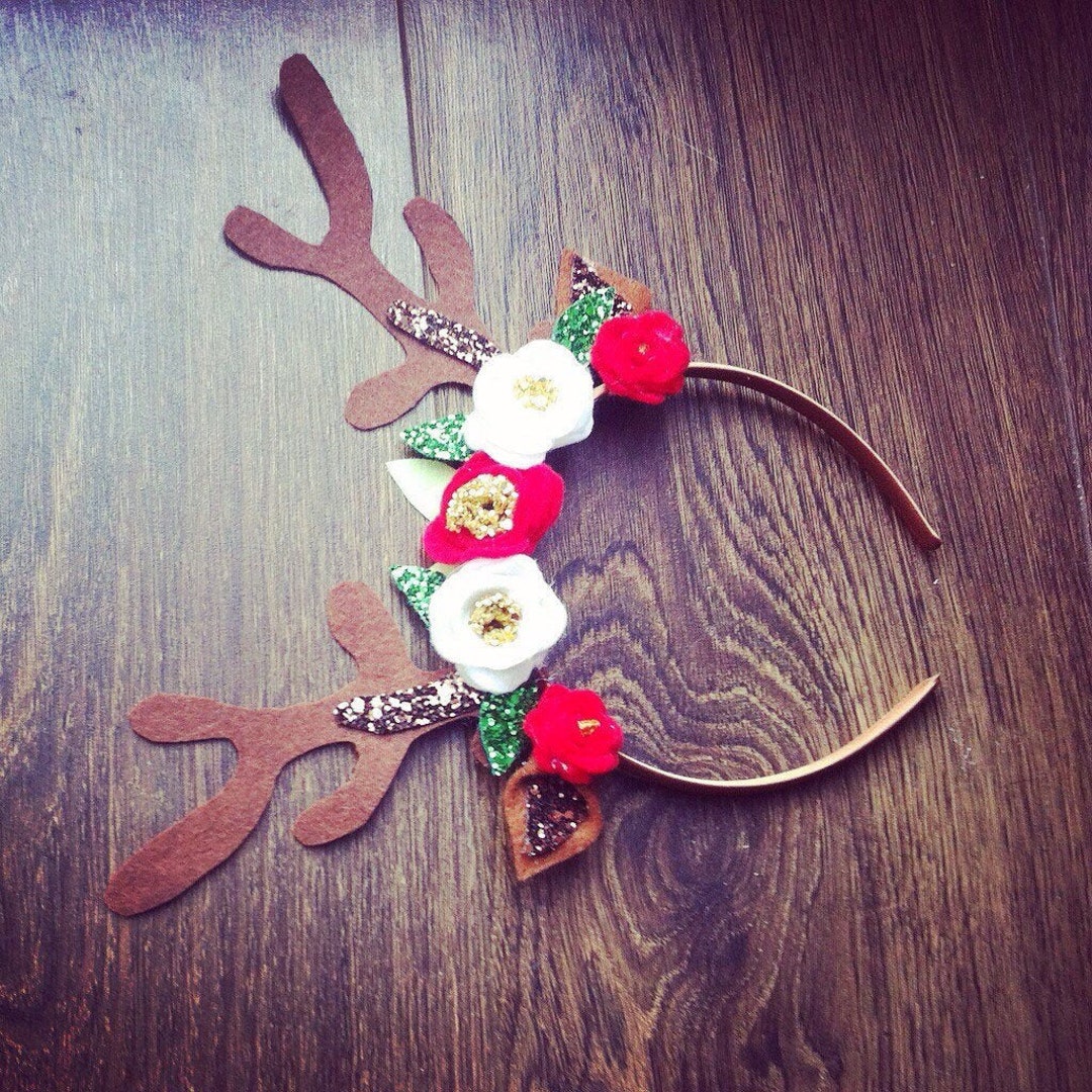 Tacky Christmas Antler Crown - Adult Reindeer Headband W Deer Ears and ...