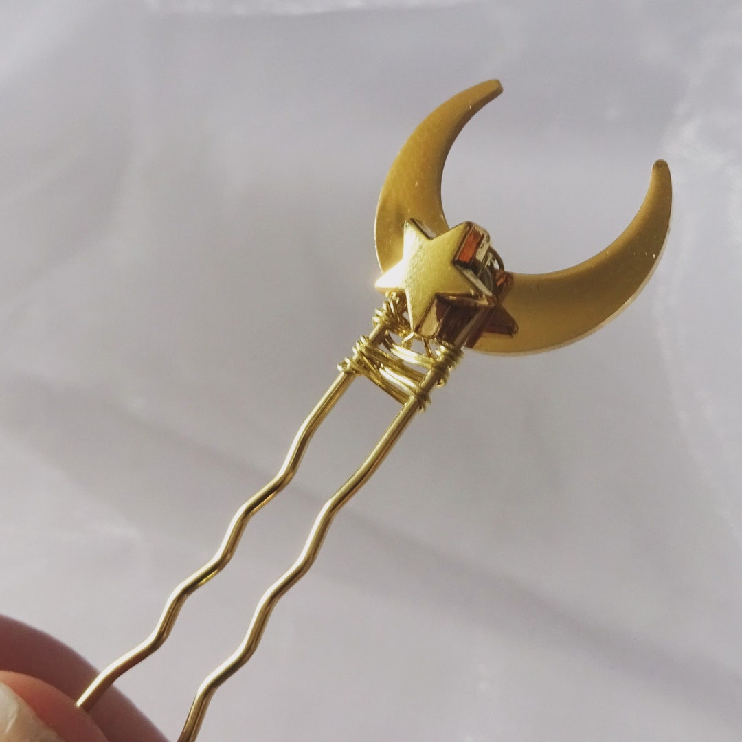 Crescent Moon Pin Hair Adornment for Celestial Weddings Star and Moon ...