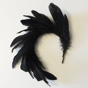 Black Feather Headband Crown Swan Raven Cosplay Costume - Feathered ...