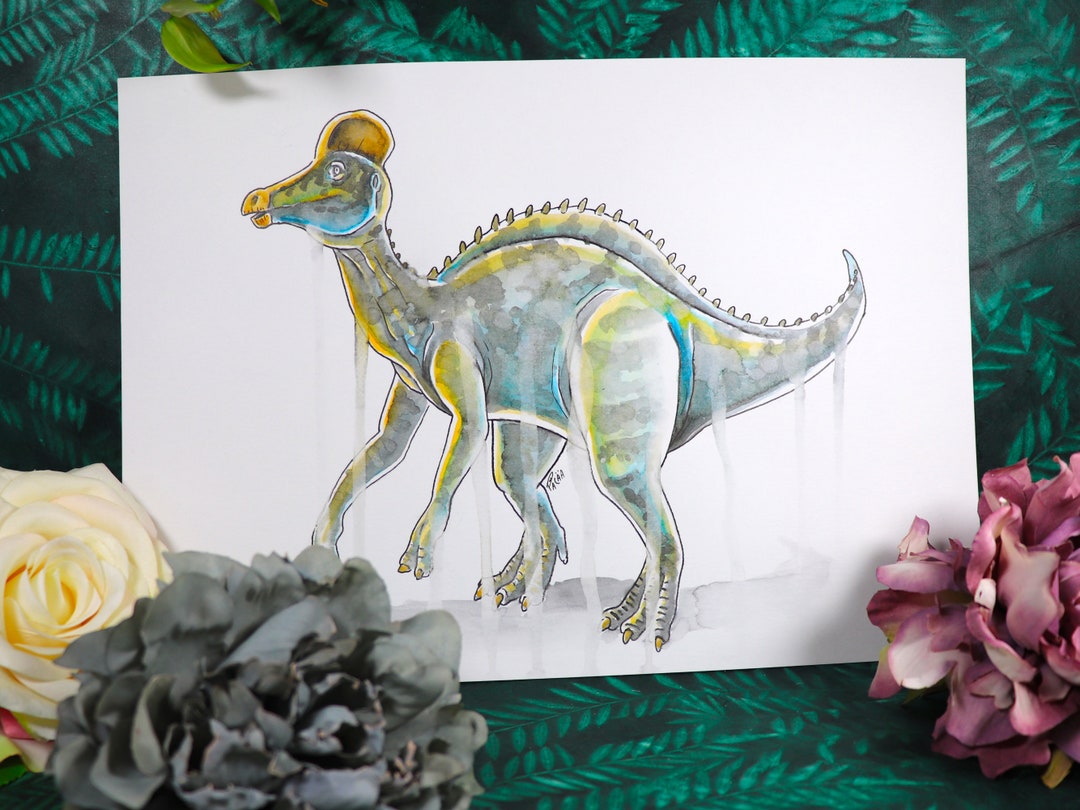 Corythosaurus Original Drawing inktober / Extinctober 2019 Dinosaur - Etsy