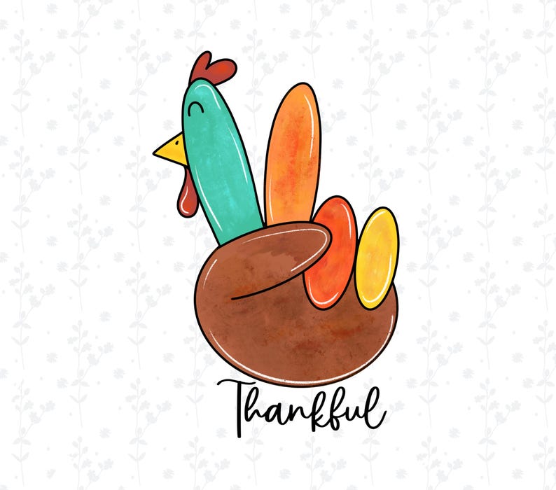 Doodle Turkey PNG ~ Thankful Turkey PNG ~ Cute Thanksgiving Shirt PNG ...