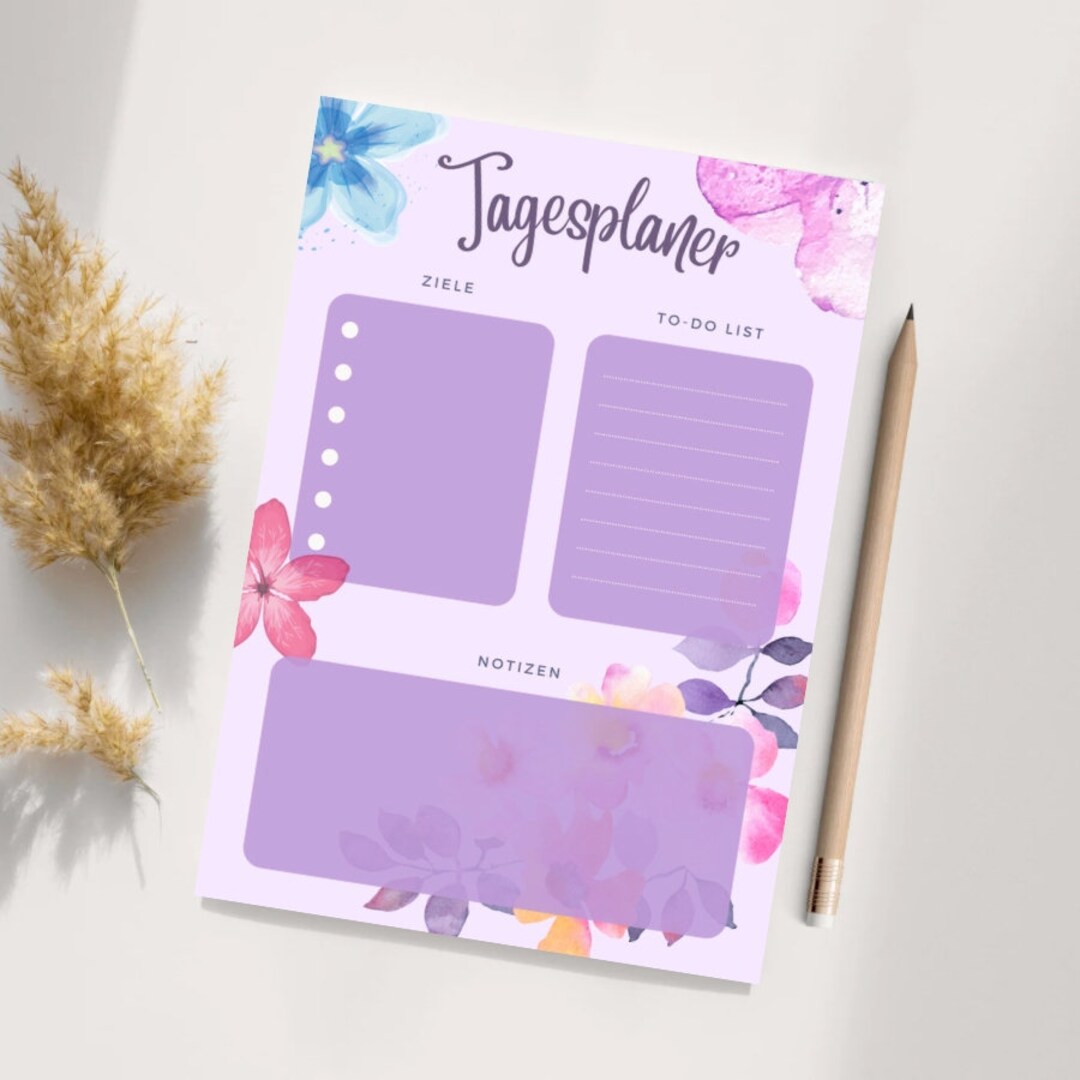 A 4 Day Planner Digital Instant Download Jpg File Pdf- to Do List Diary ...