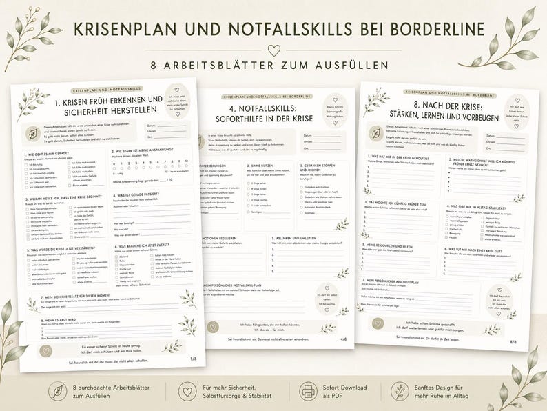 Megabundle Borderline – 40 Worksheets for Completion, Self-reflection ...