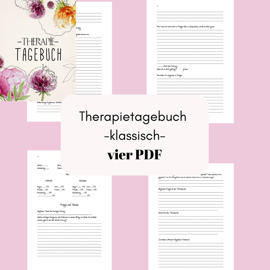 Therapy Diary PDF Digital Download- Skill Psychotherapy Therapy Rehab ...