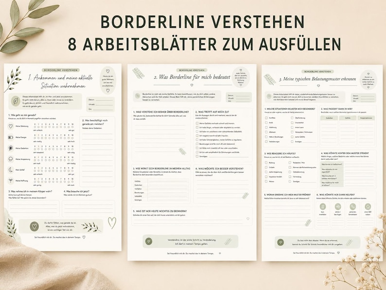 Megabundle Borderline – 40 Worksheets for Completion, Self-reflection ...