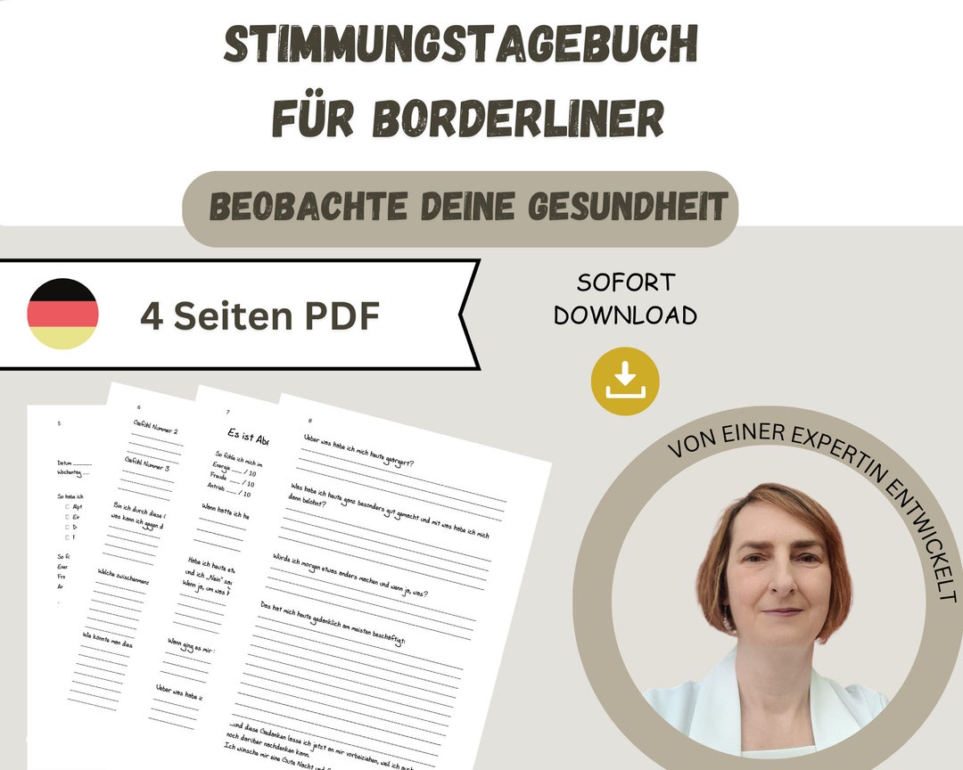 Stimmungstagebuch für Borderliner PDF digital download Skill ...