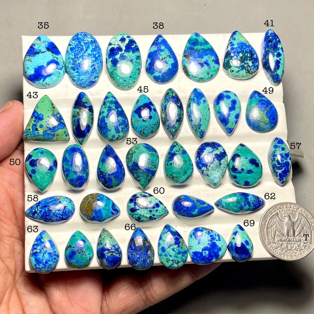 High Quality Azurite Malachite Cabochon Natural Gemstone for Jewelry - Etsy