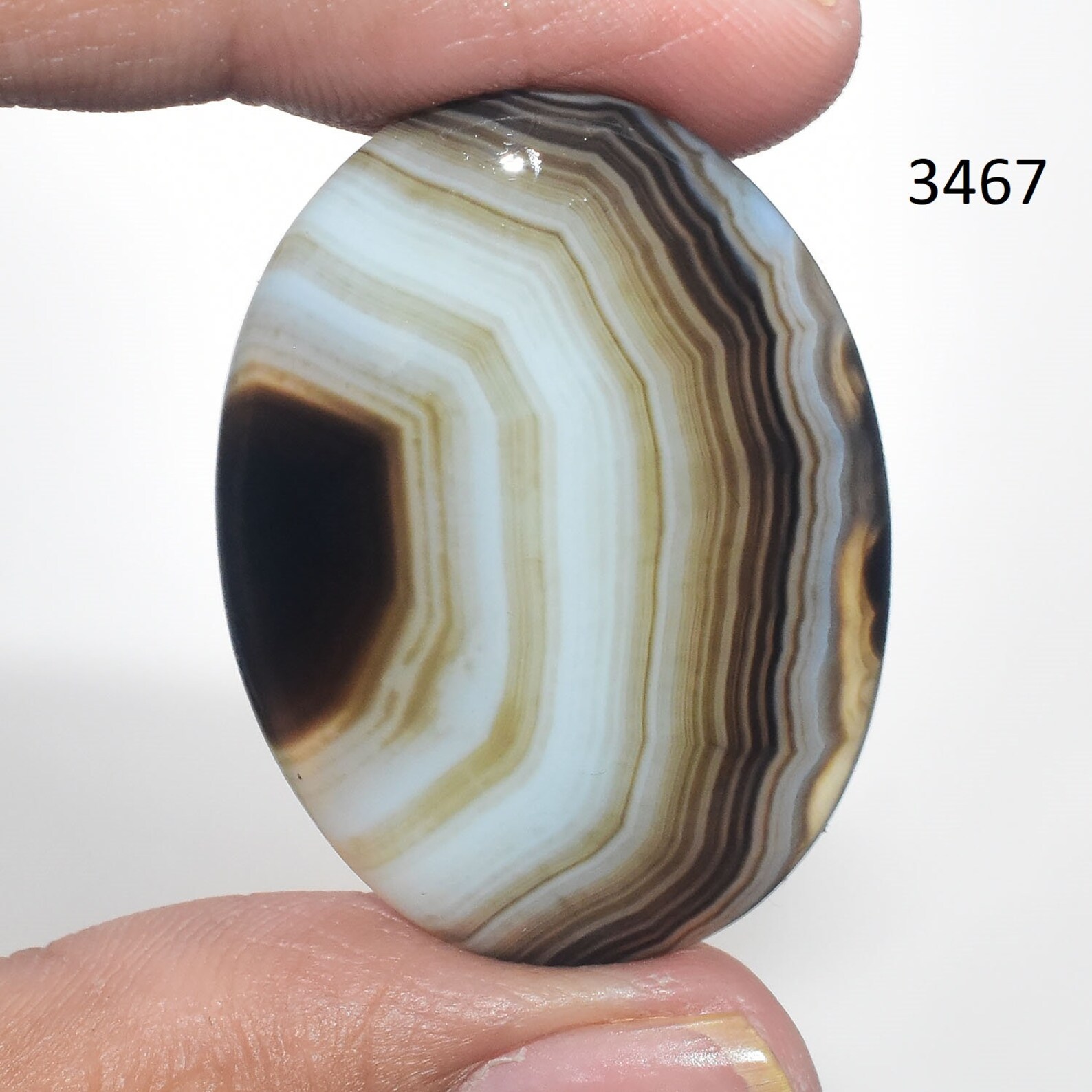 Black Banded Agate cabochon Black Banded Agate Gemstone | Etsy