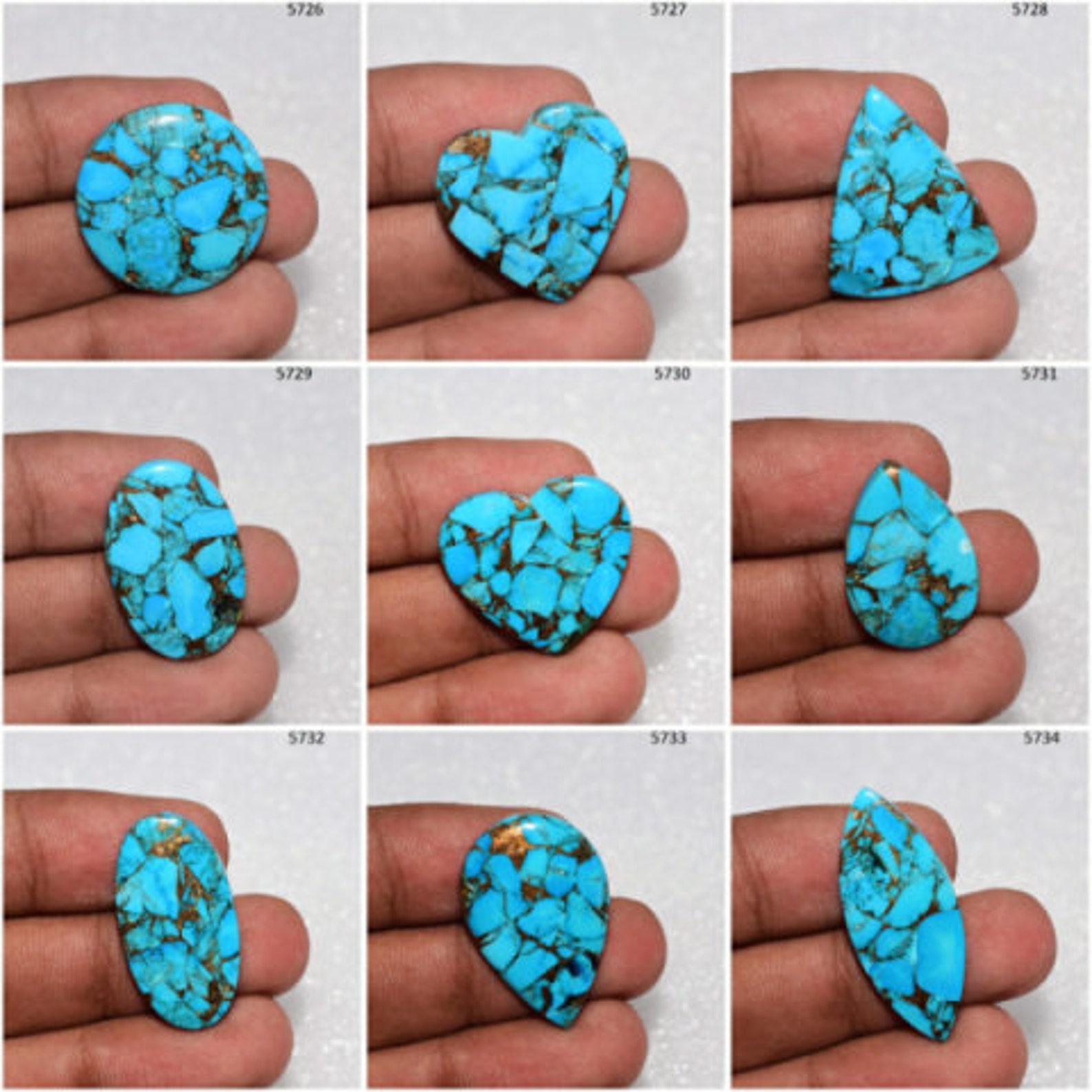 Sky Copper Turquoise Cabochon Copper Turquoise Gemstone - Etsy