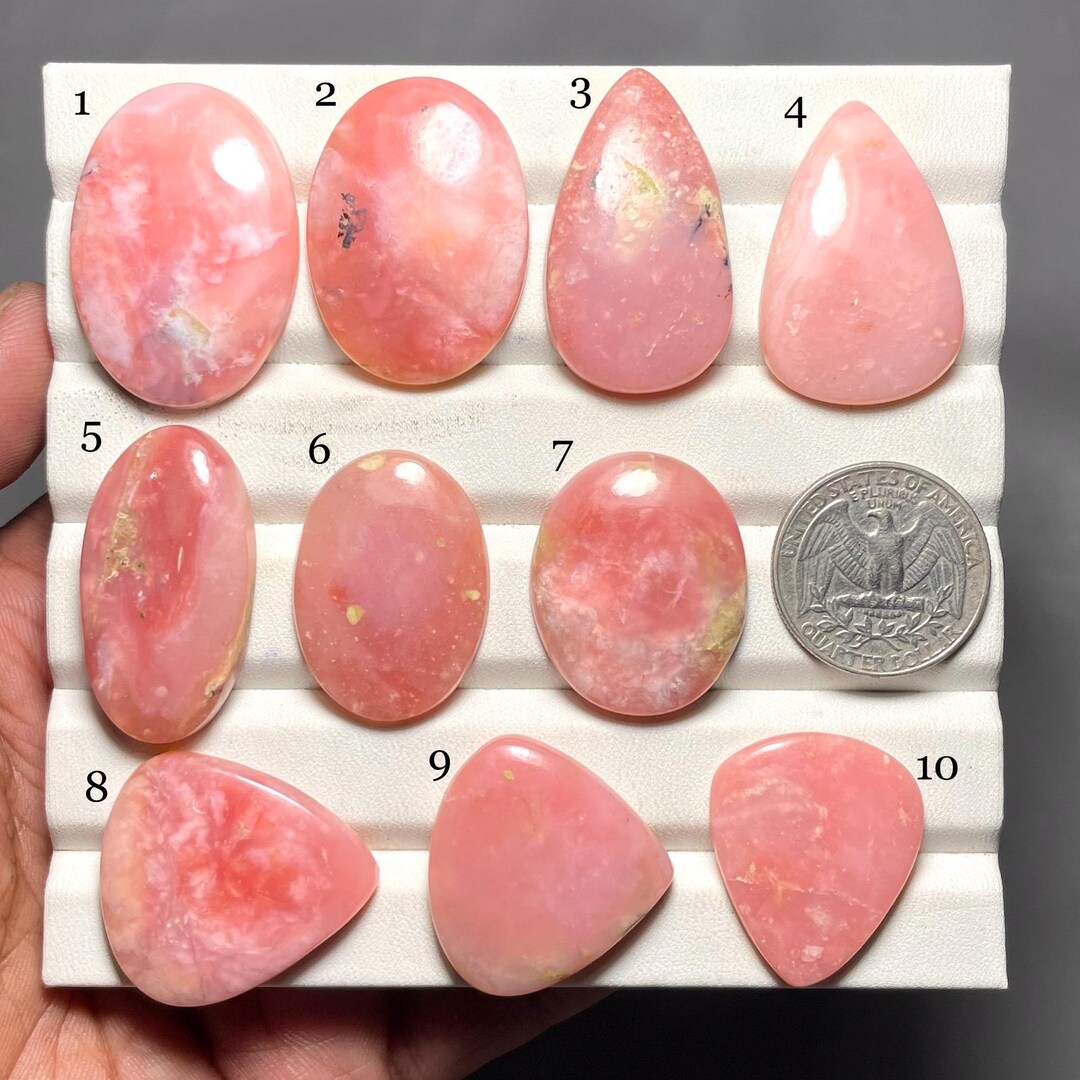 Peruvian Pink Opal Gemstone, Pink Opal Cabochon, Pink Opal Natural ...