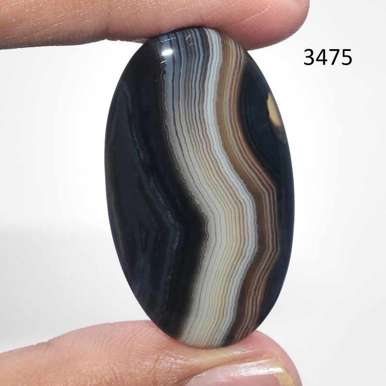 Black Banded Agate Cabochon Black Banded Agate Gemstone - Etsy