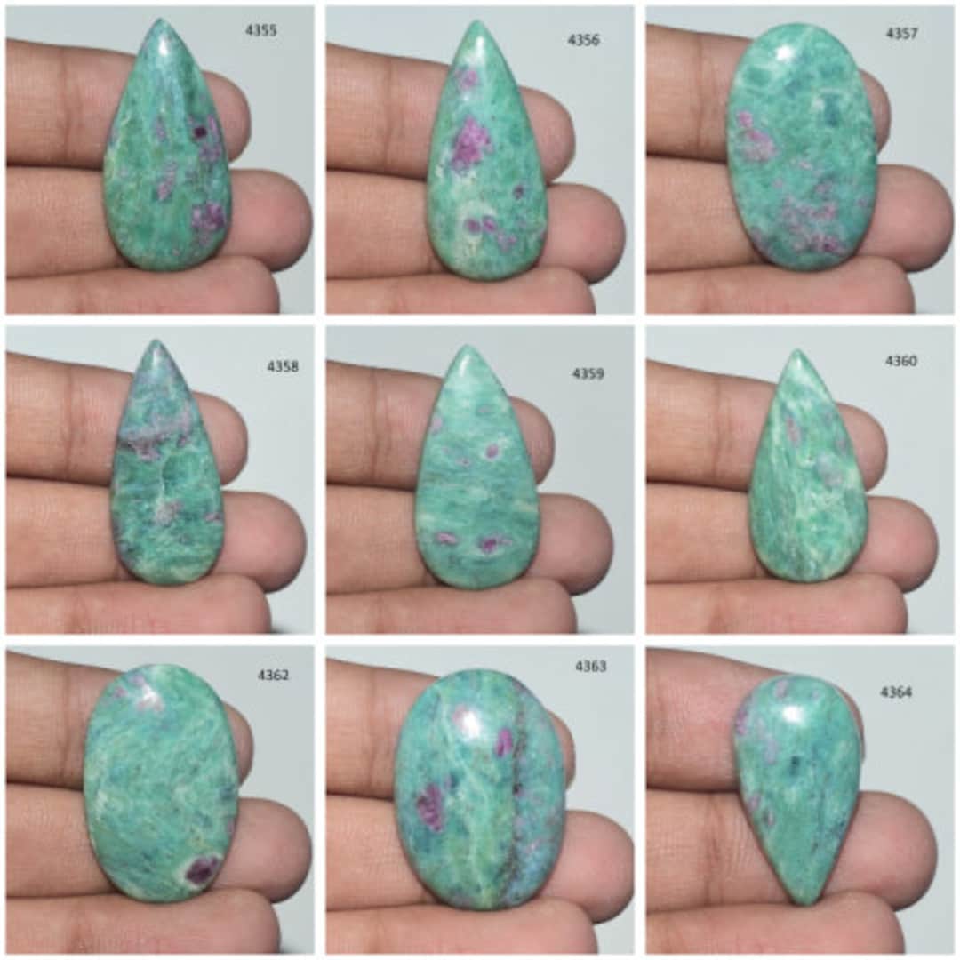 Natural Fuchsite Gemstone, Fuchsite Cabochon, Fuchsite Jewelry Making ...
