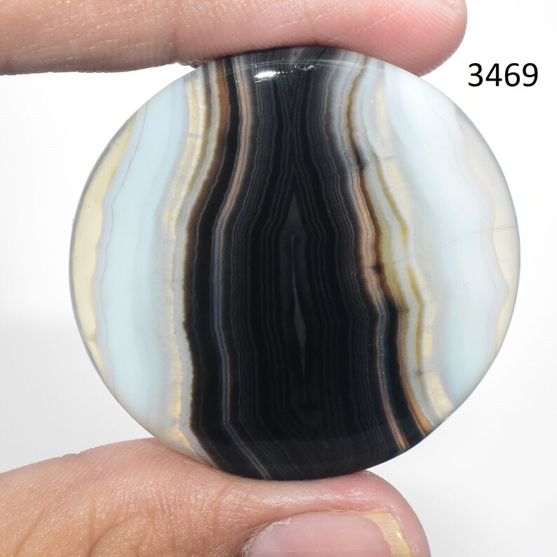 Black Banded Agate Cabochon Black Banded Agate Gemstone - Etsy