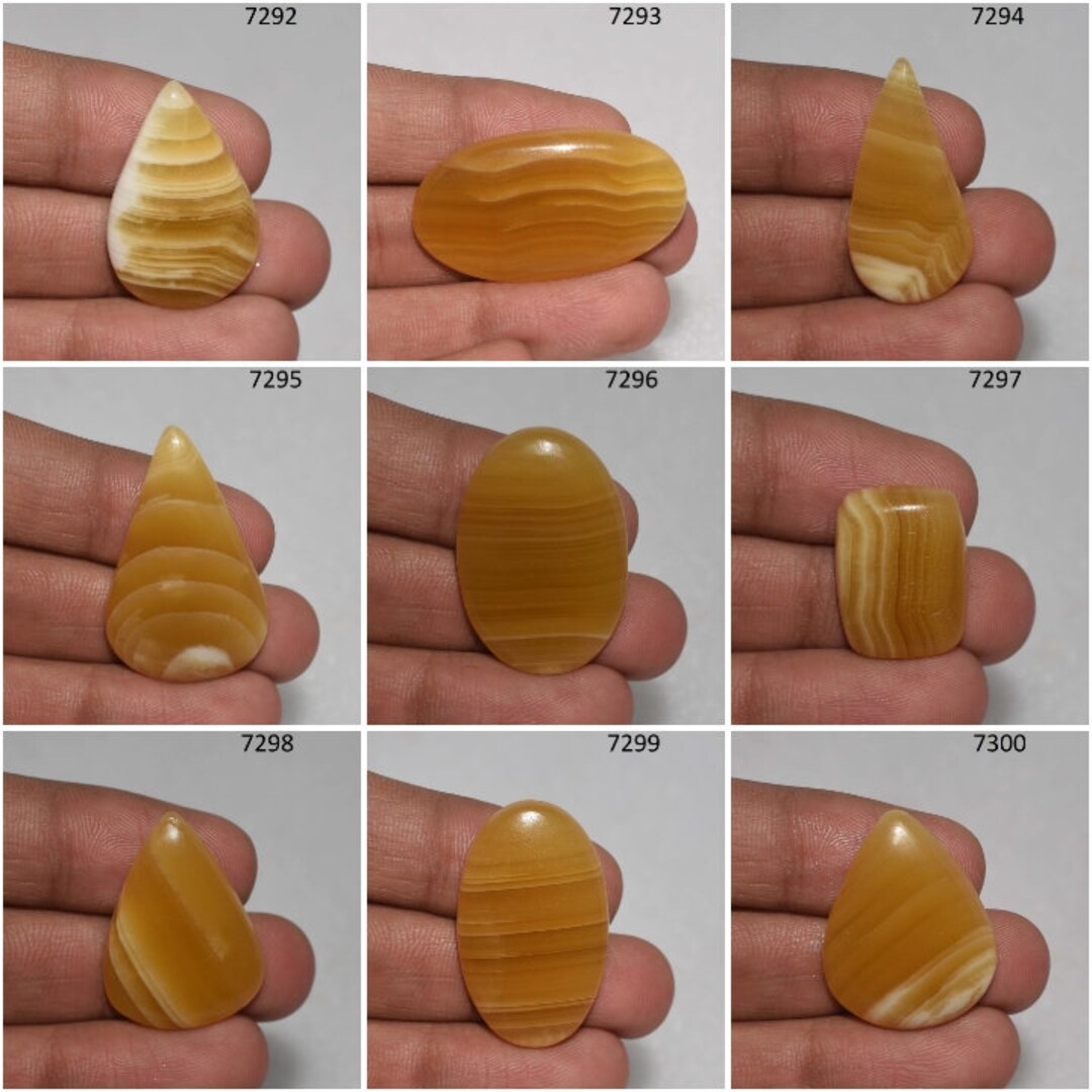 Beautiful Hand Cut Yellow Calcite Cabochon, Yellow Calcite Smooth ...