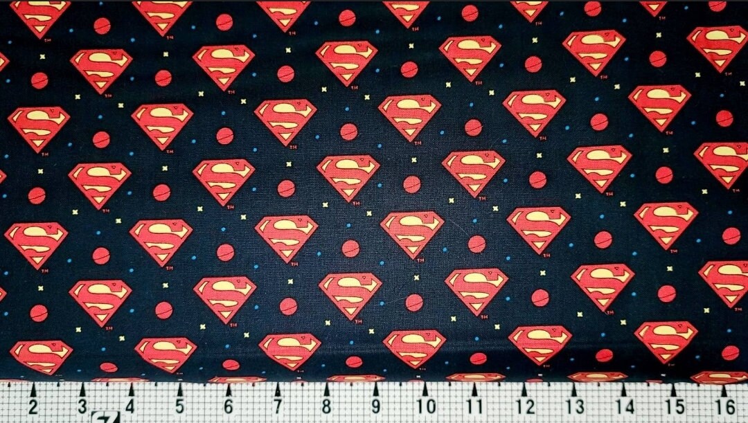 Superman Logo - Camelot Fabrics - 100% Cotton Blue - Etsy