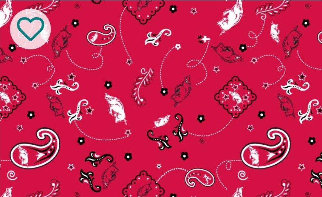 Sykel Arkansas Razorback Bandana Fabric - Etsy