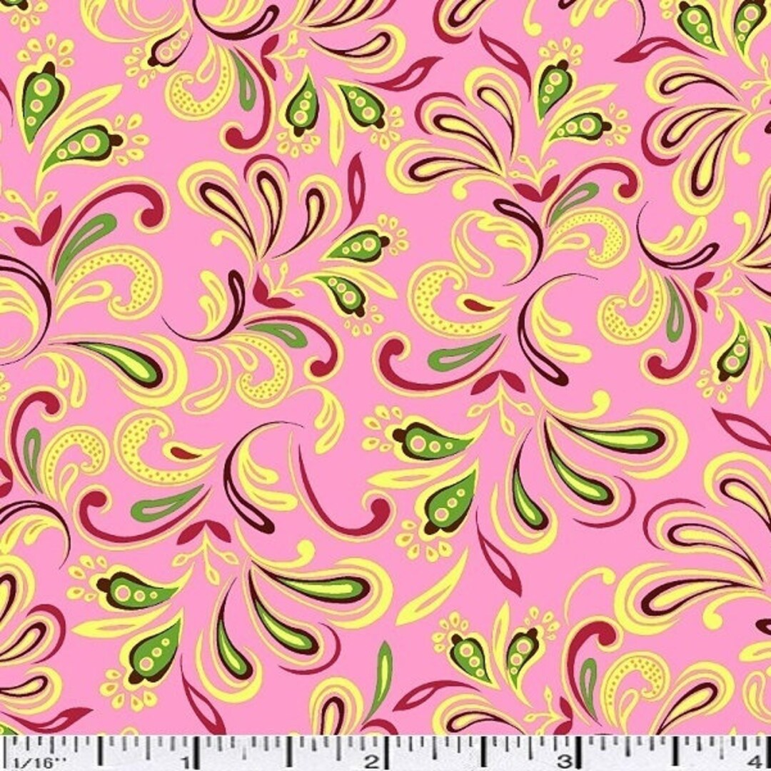 Flip Flop Swirl Fabric Pink and Yellow 100% Cotton Fabric - Etsy