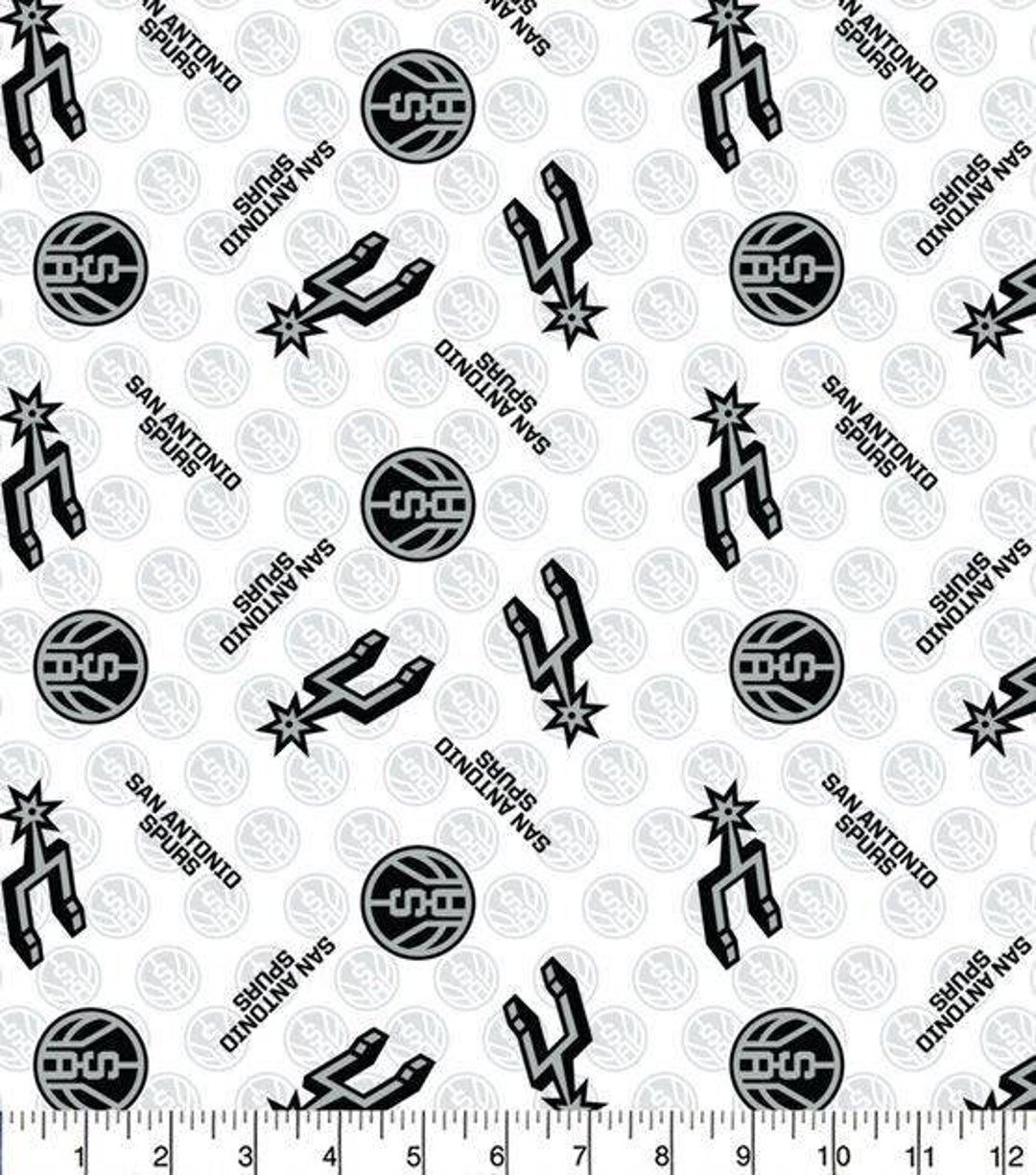 NBA San Antonio Spurs All-over Logo Print Fabric - Etsy