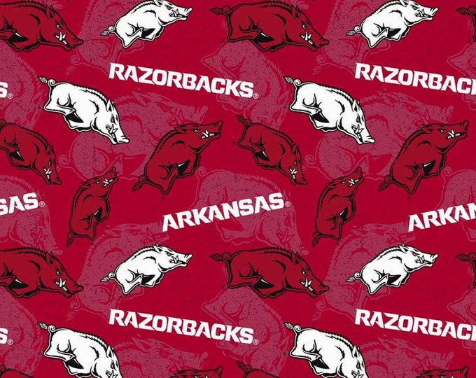 Sykel Arkansas Razorback Red Football Fabric - Etsy